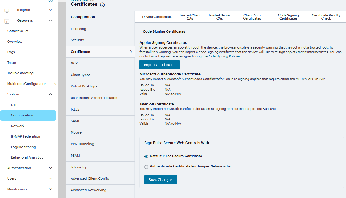 System Configuration