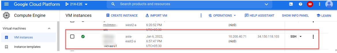 Downloading the GCP Virtual Machine Image