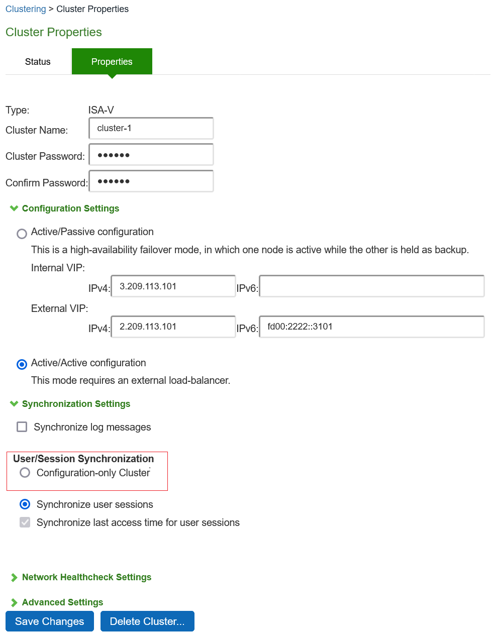 Deploying an Active/Active Cluster